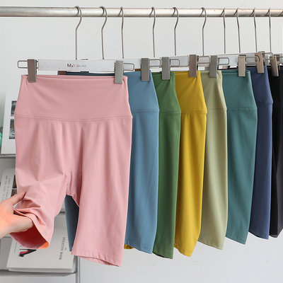 LL同款女士高腰紧身运动短裤女士夏季薄款外穿收腹提臀瑜伽五分裤