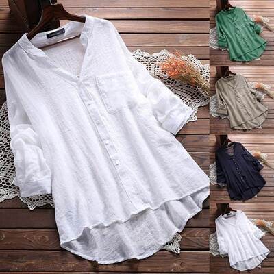 white long shirts women summer clothes shirt dress cotton女