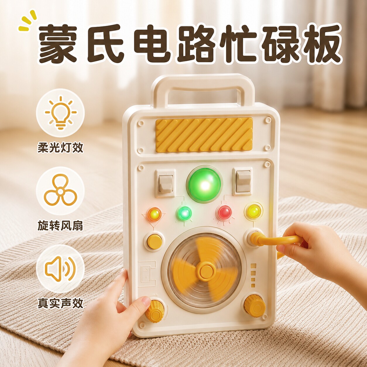蒙氏早教玩具1-3岁宝宝益智板电路忙碌板儿童开关按钮因果关系
