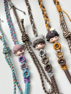泡泡玛特Dimmo手机斜挎绳包包斜挎链手工编织包带相机链大疆挂绳