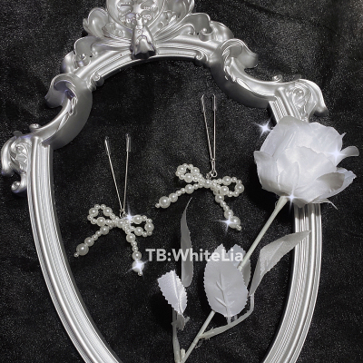 WhiteLia「沁」原创手作珍珠蝴蝶结纯欲风性感可爱情趣阴夹乳夹