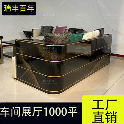 拉卡萨沙发真皮彩绘三人家具