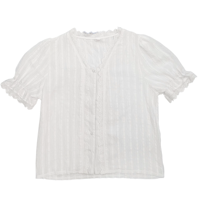 诺比昂夏季法式复古蕾丝短袖