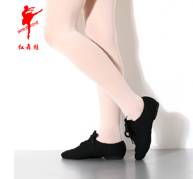 红舞鞋 舞蹈鞋 男女帆布爵士鞋 软底教师鞋芭蕾舞 现代舞蹈练功鞋