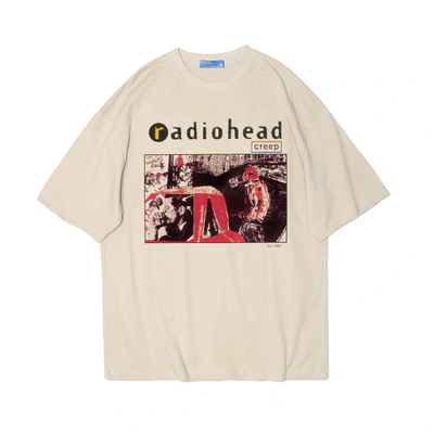 radiohead creep英伦摇滚 美式复古vintage男女宽松纯棉T恤tshirt