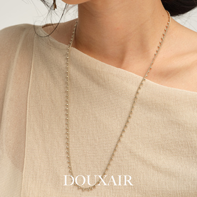 DouxAir长款流苏豆豆毛衣链星星点点叠层散落项链女时尚气质百搭