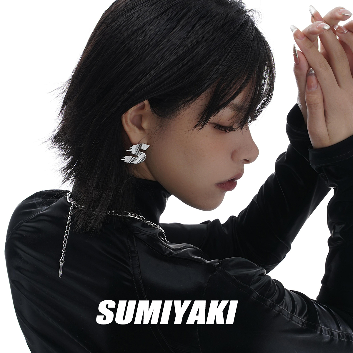 SUMIYAKI「S/S」系列原创简约耳环金属字母耳饰中性新款潮酷饰品_虎窝淘