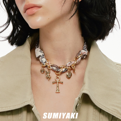 SUMIYAKI生命之匙十字架丝巾项链