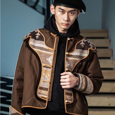 阿提拉系列之“圣山”纯手工男女同款短款直下摆拼接春秋款外套