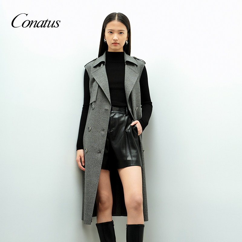 CONATUS/珂尼蒂思2025春季新款梭织连衣裙女职业高级感气质裙子女