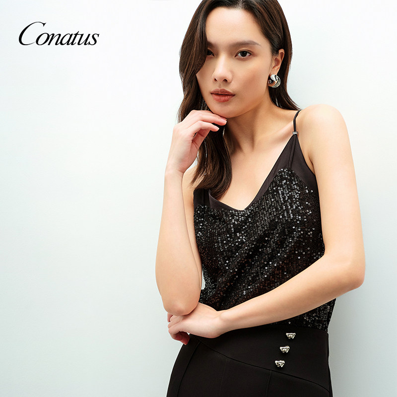 CONATUS/珂尼蒂思2025年新款收腰显瘦吊带女时尚辣妹吊带背心