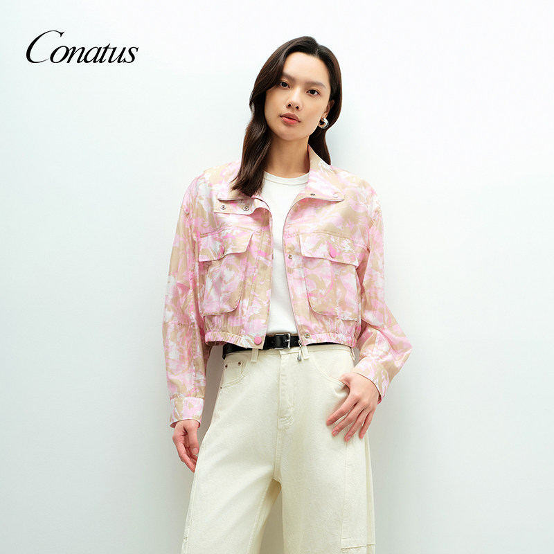CONATUS/珂尼蒂思2025年秋季新款百搭短款夹克外套休闲拼接外套女