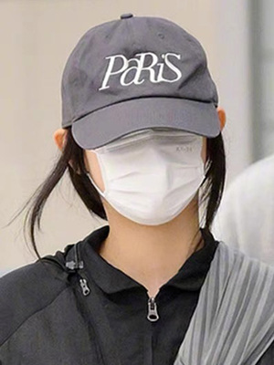 韩国PARIS字母刺绣简约鸭舌帽女