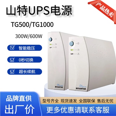 山特UPS不间断电源TG1000家用服务器1000VA/600W单电脑30分办公