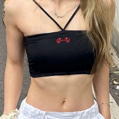 HXIEN抹胸爵士运动性感辣妹背心防震美背带胸垫