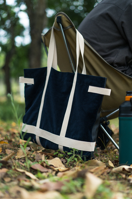 LIFT OFF灯芯绒尼龙拼接手提托特包