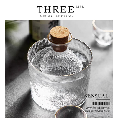 Tlife·Sensual·酒具日式锤纹玻璃温酒壶家用白酒杯套装 | 酒色