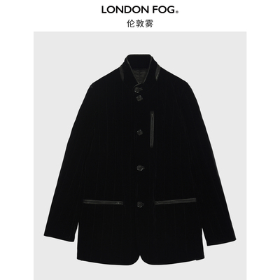 LONDONFOG黑色立领棉服男士冬款