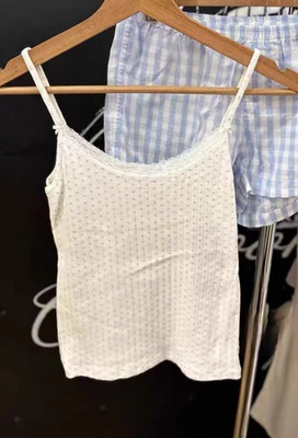 美式复古双蝴蝶结爱心吊带背心