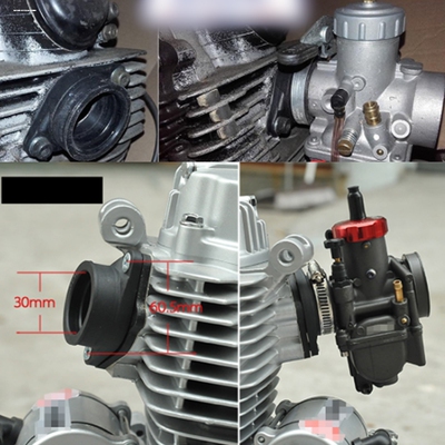 PWK/PE28MM30mm改装化油器接口喉管歧管闸刀吊桶CG猎豹歼1歼2华洋