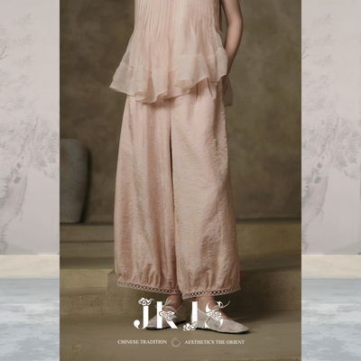 JKJS镂空花边设计裤子女夏
