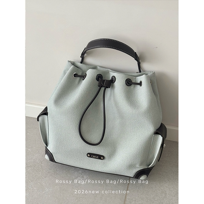 ROSSY BAG 韩系抽绳双肩包 百搭休闲小众多背法单肩斜挎包大容量