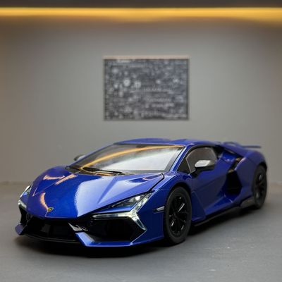 黑曼巴合金车模1:24兰博大牛Revuelto跑车声光玩具车模型摆件收藏
