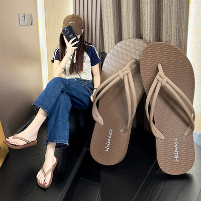 时尚沙滩夹脚凉拖鞋厚底防滑网红