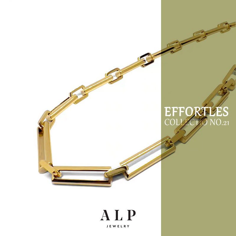 ALP JEWELRY全新第21季轻松主义中性风个性欧美锁链项链锁骨链_虎窝淘