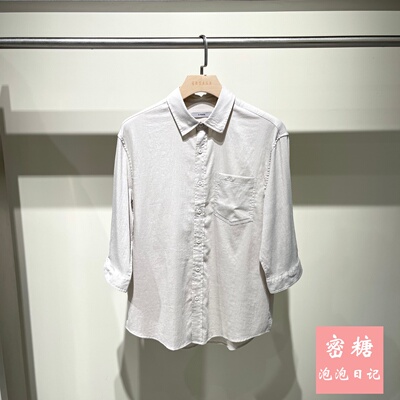 GRSAGA男装通风七分袖衬衫夏季