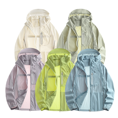 春夏款 升级凉感亲肤冰爽隔热透气情侣款连帽防晒衣轻薄外套 0736