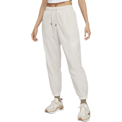 Nike耐克女中腰长裤夏季宽松梭织透气米色运动裤九分裤DM6184-104