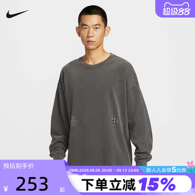 NIKE耐克男子长袖T恤2026春新款图案印花复古运动卫衣IH5086-010