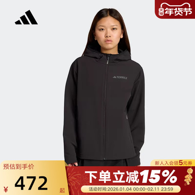 adidas阿迪达斯户外徒步软壳外套冬TERREX女保暖梭织夹克KE6435