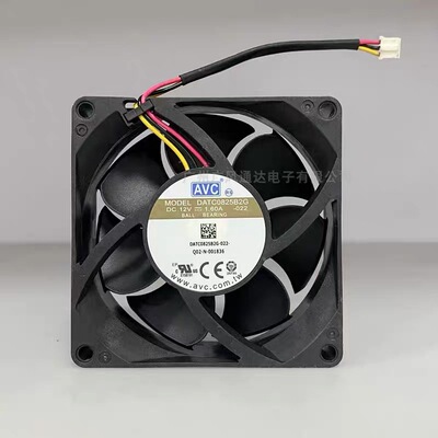 全新原装AVC 8025 8CM DATC0825B2G 12V 1.60A 3线大风量机箱风扇