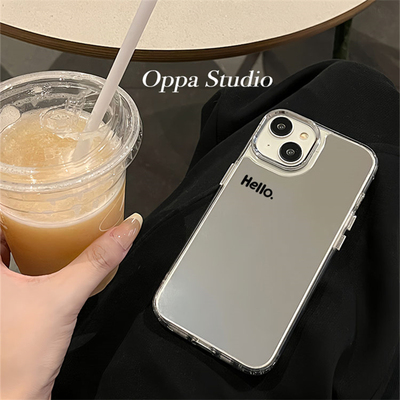 极简风Hello镜面手机壳