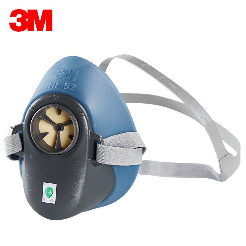 3M HF-52硅胶半面具防尘防毒面具工业打磨粉尘配合滤盒滤棉使用_虎窝淘