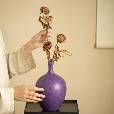 景德镇紫钧结晶釉花瓶干花插花客厅装饰摆件家居卧室桌面陶瓷花器