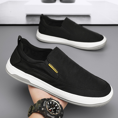 帆布鞋男2026新款春季防滑休闲百搭冰丝板鞋懒人一脚蹬老北京布鞋