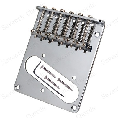 五安装螺丝孔六调弦码Tele电吉他拉弦板TL琴桥弦桥底部后部双穿弦