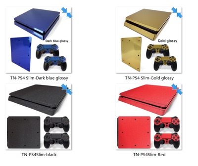 索尼PS4slim 电镀款机身贴膜 Ps4 slim 磨砂款皮纹贴膜 多色可选