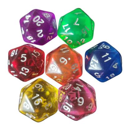 D20面透明骰子数字筛子彩色桌游