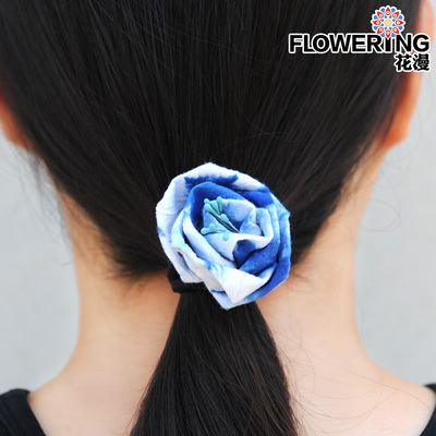 扎染花扎头绳棉布民族风