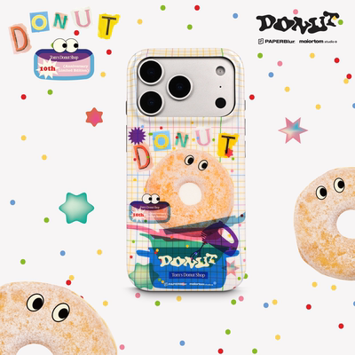 甜甜圈苹果17proimd黑边亮面软壳