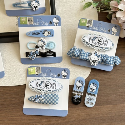 hellokitty蓝黑BB发夹甜美碎发夹