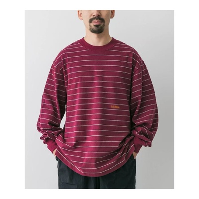 LL.BEAN 25SS UNION STRIPED圆领细条纹长袖情侣撞色海魂宽松T