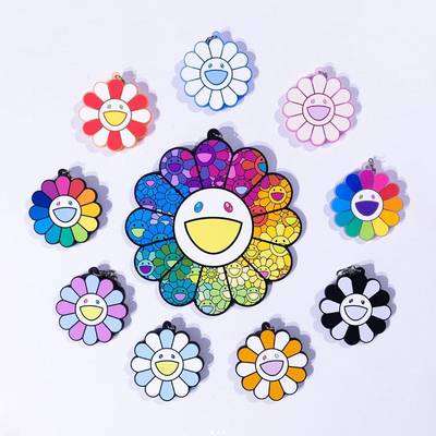 村上隆橡胶太阳花钥匙扣挂件