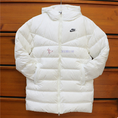 Nike耐克冬季女子中长款防风 防水保暖加厚连帽羽绒服 DQ6874-133