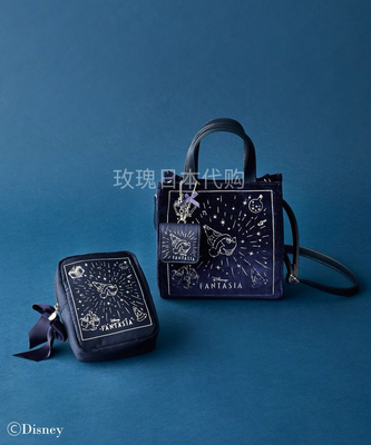 玫瑰日代现货maison de fleur迪士尼魔法师米奇刺绣天鹅绒斜挎包