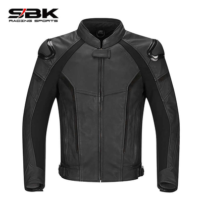 sbk皮衣摩托车骑行服男复古机车赛车服防摔休闲真皮骑行装备四季